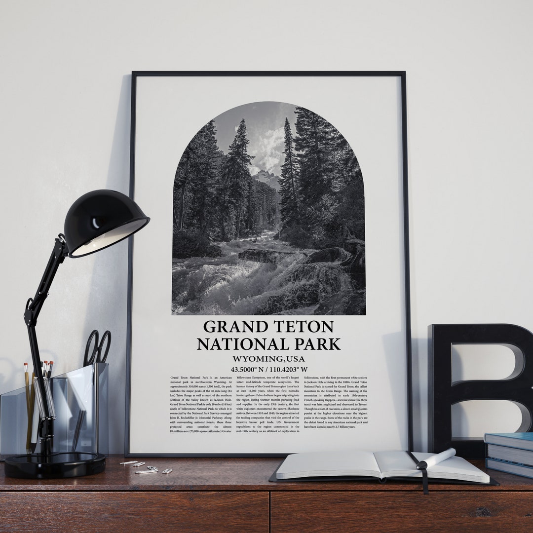 Grand Teton National Park Poster Inspired Newspaper, Grand Teton ...
