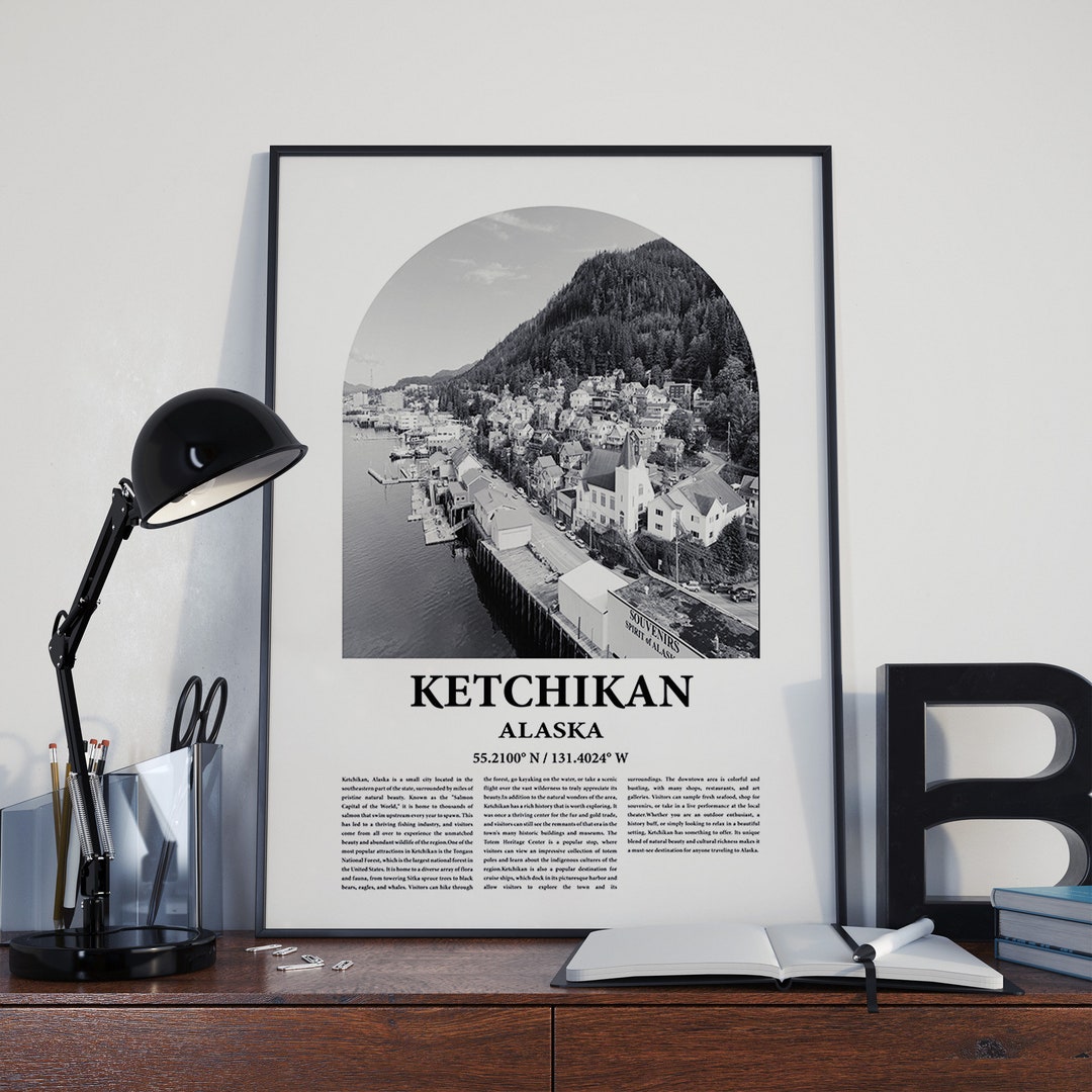 Ketchikan City Poster Inspired Newspaper, Ketchikan Print, Photo ...
