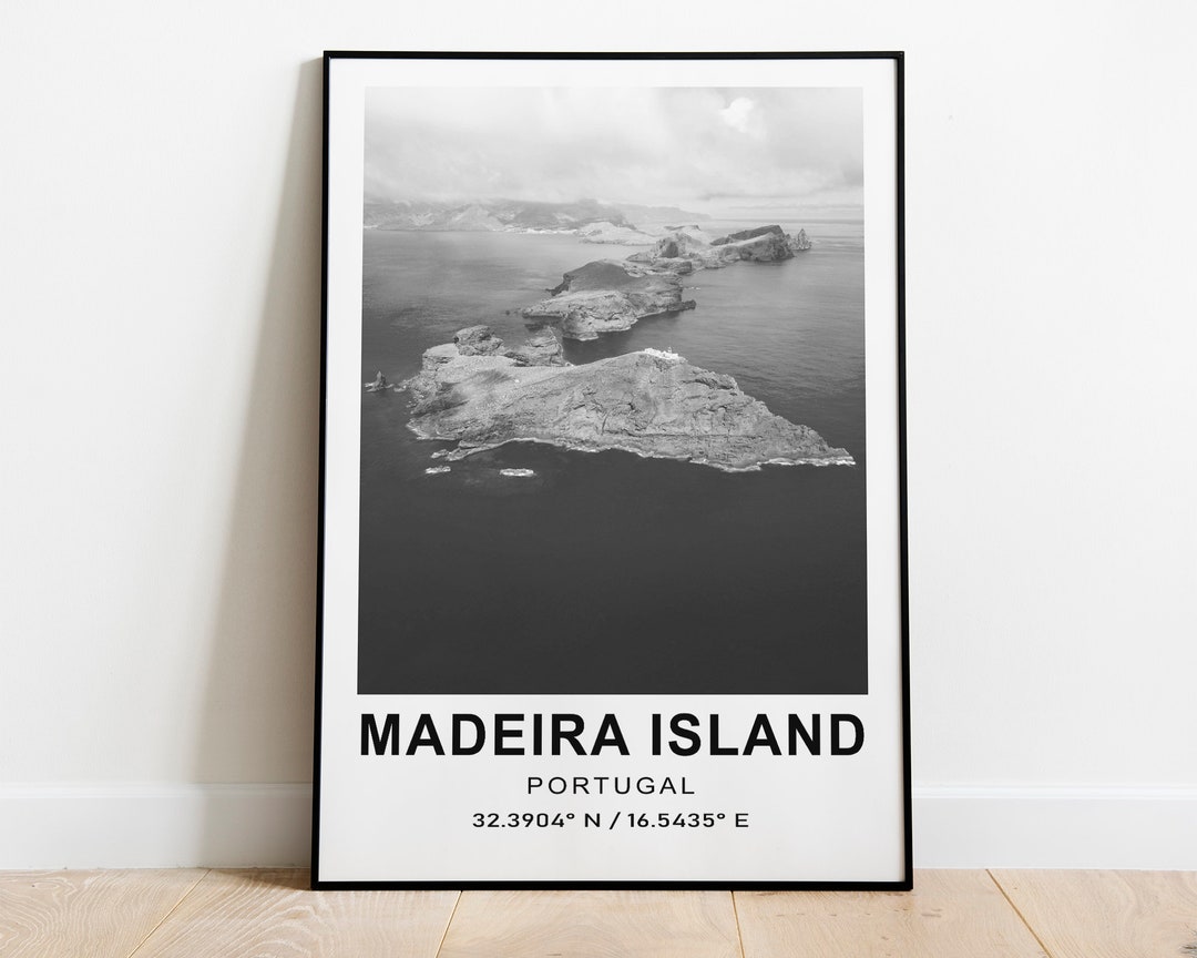 Madeira Island Travel Poster, Madeira Black and White Poster, Madeira ...
