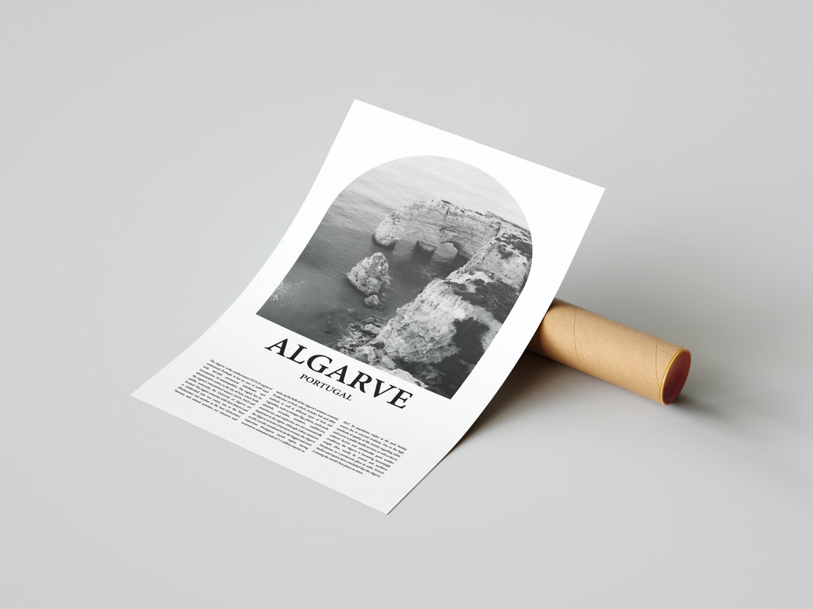 Algarve Poster Algarve Art Print Algarve Travel Print Black - Etsy