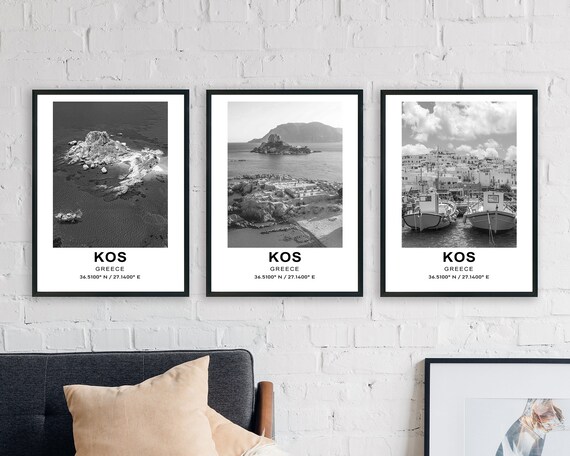 Kos Island Travel Poster Kos Island Black and White Poster - Etsy