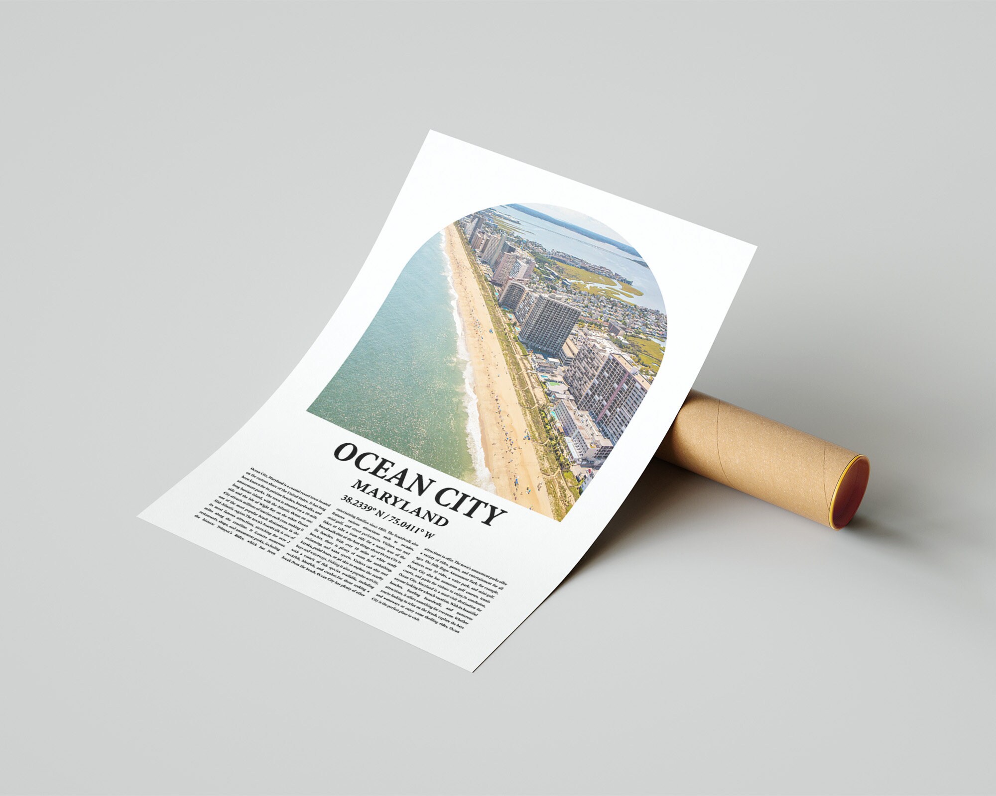 Ocean City Poster Inspired Newspaper Ocean Maryland Print - Etsy