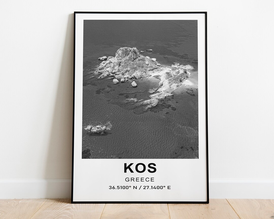 Kos Island Travel Poster Kos Island Black and White Poster - Etsy