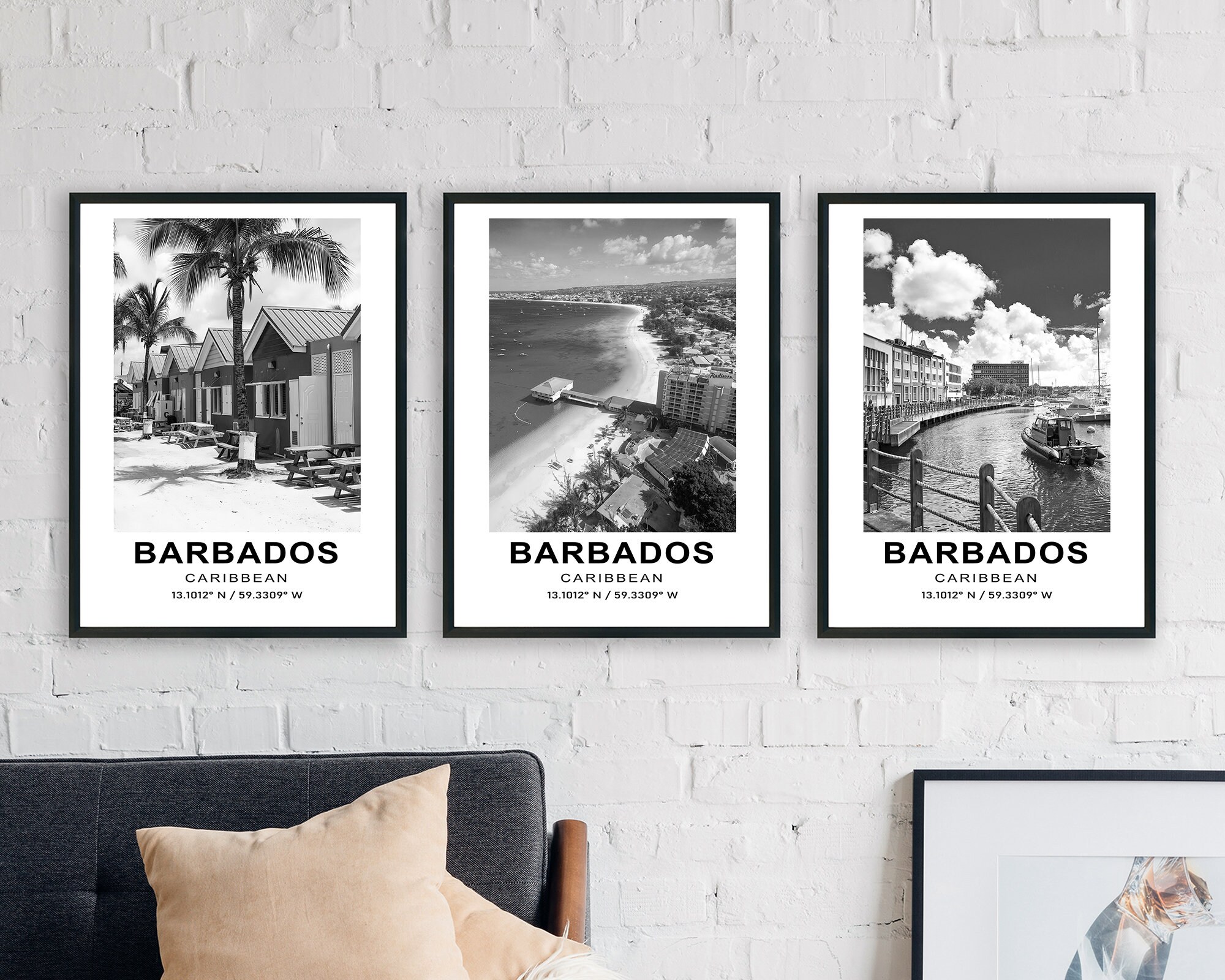 Barbados Travel Poster Barbados Black and White Poster - Etsy