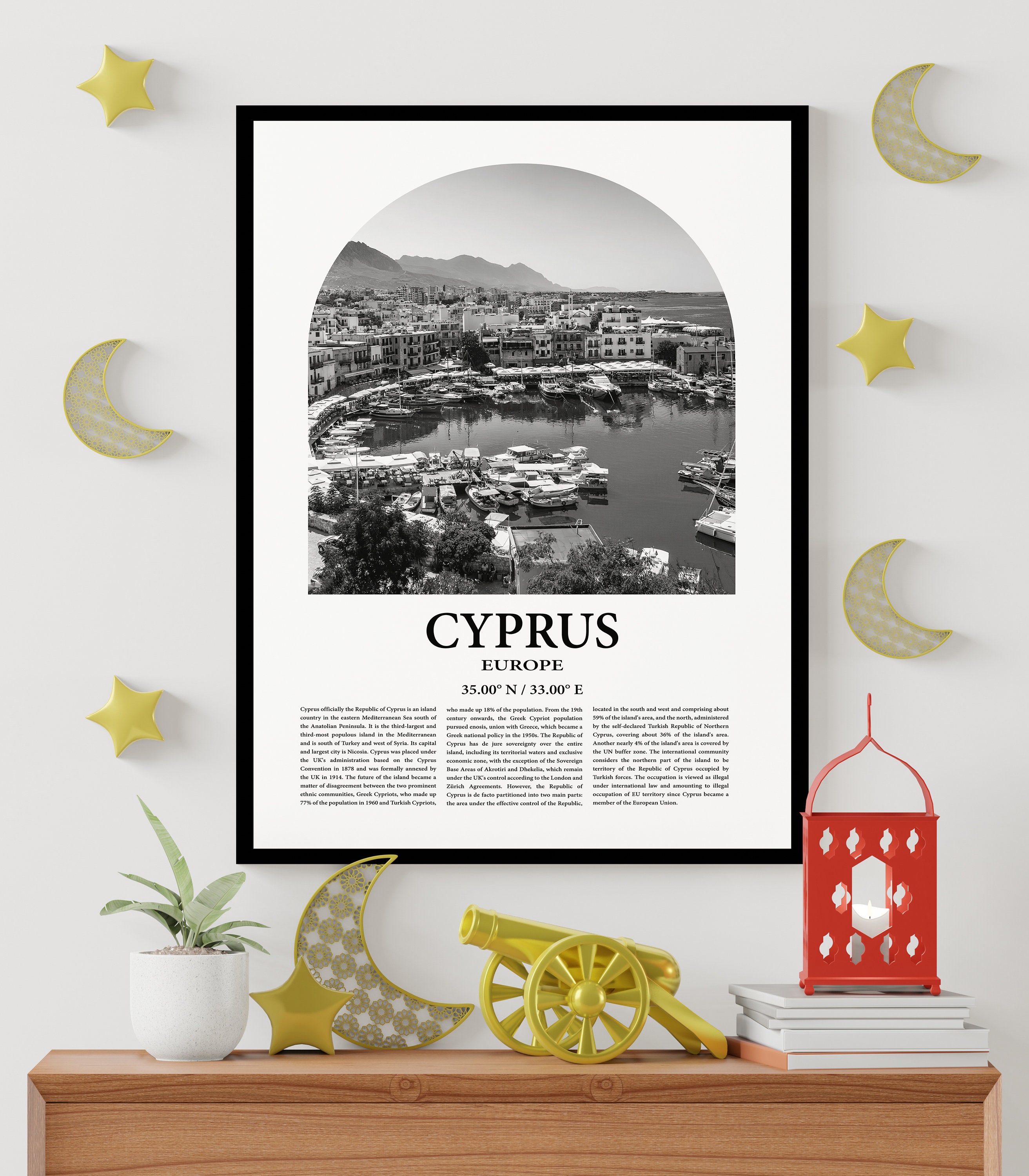 Cyprus Poster, Cyprus Art Print, Cyprus Travel Print Black & White ...