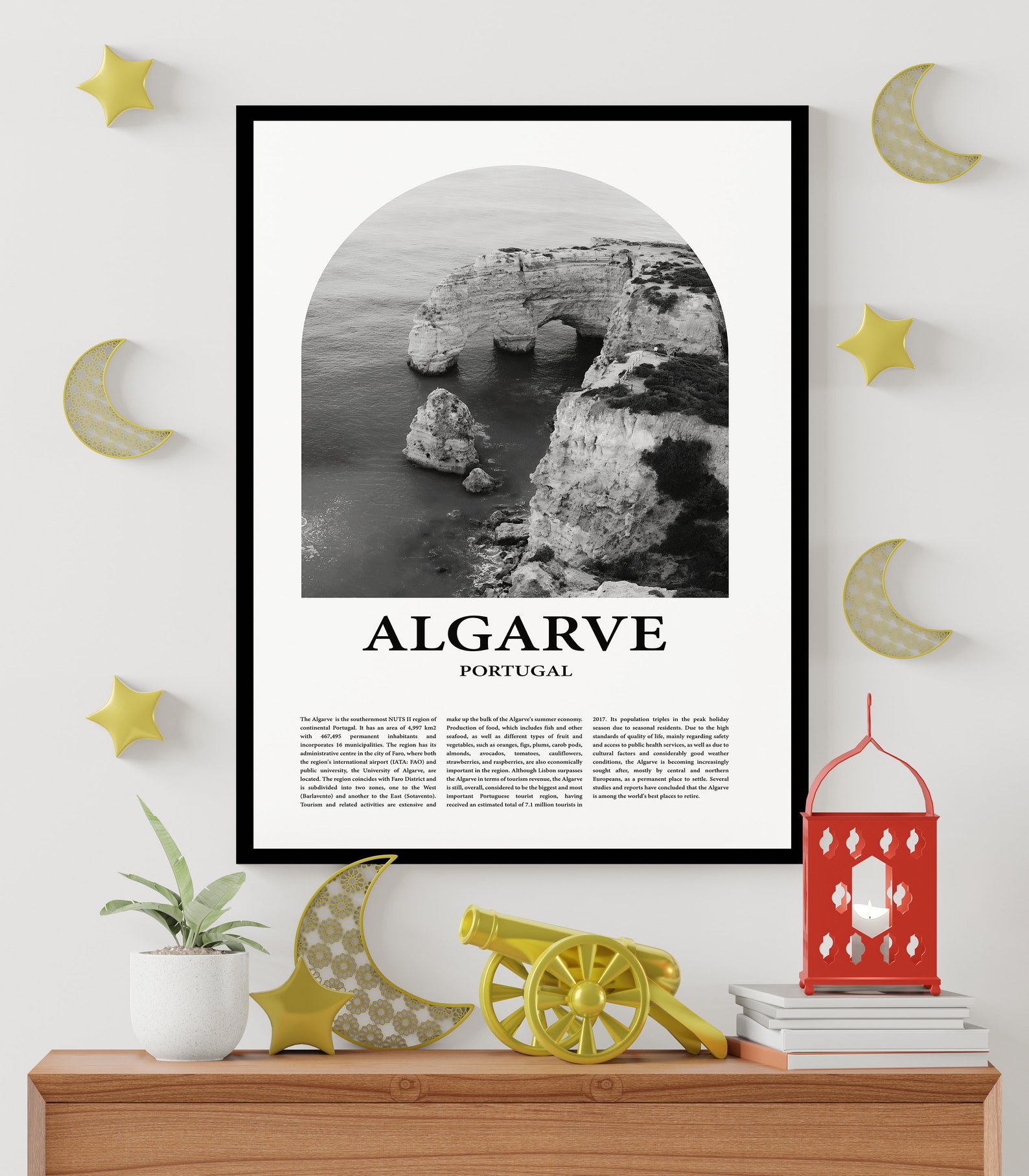 Algarve Poster Algarve Art Print Algarve Travel Print Black - Etsy
