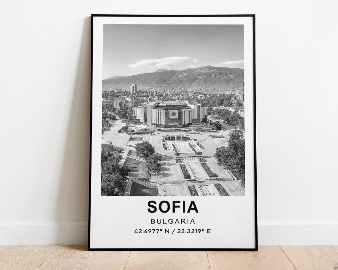 Sofia Travel Poster, Sofia Black and White Poster, Sofia Minimalist ...