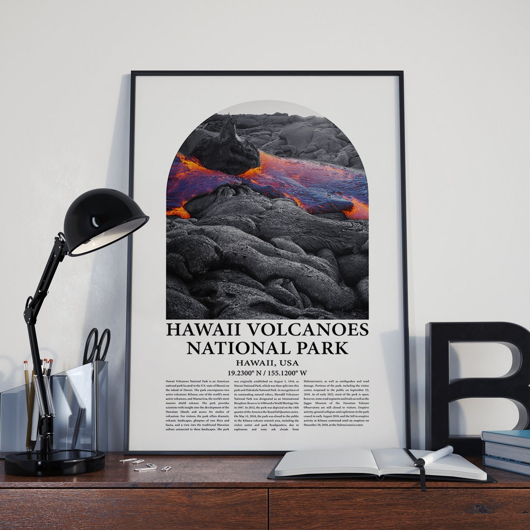 Hawaii Volcanoes National Park Poster Inspired Newspaper, Hawaii ...
