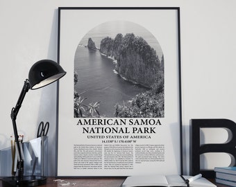 American Samoa National Park Poster WPA Style Vintage Travel - Etsy