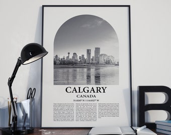 Calgary Skyline Print, Canada Travel Poster, Calgary Map Print, Calgary ...