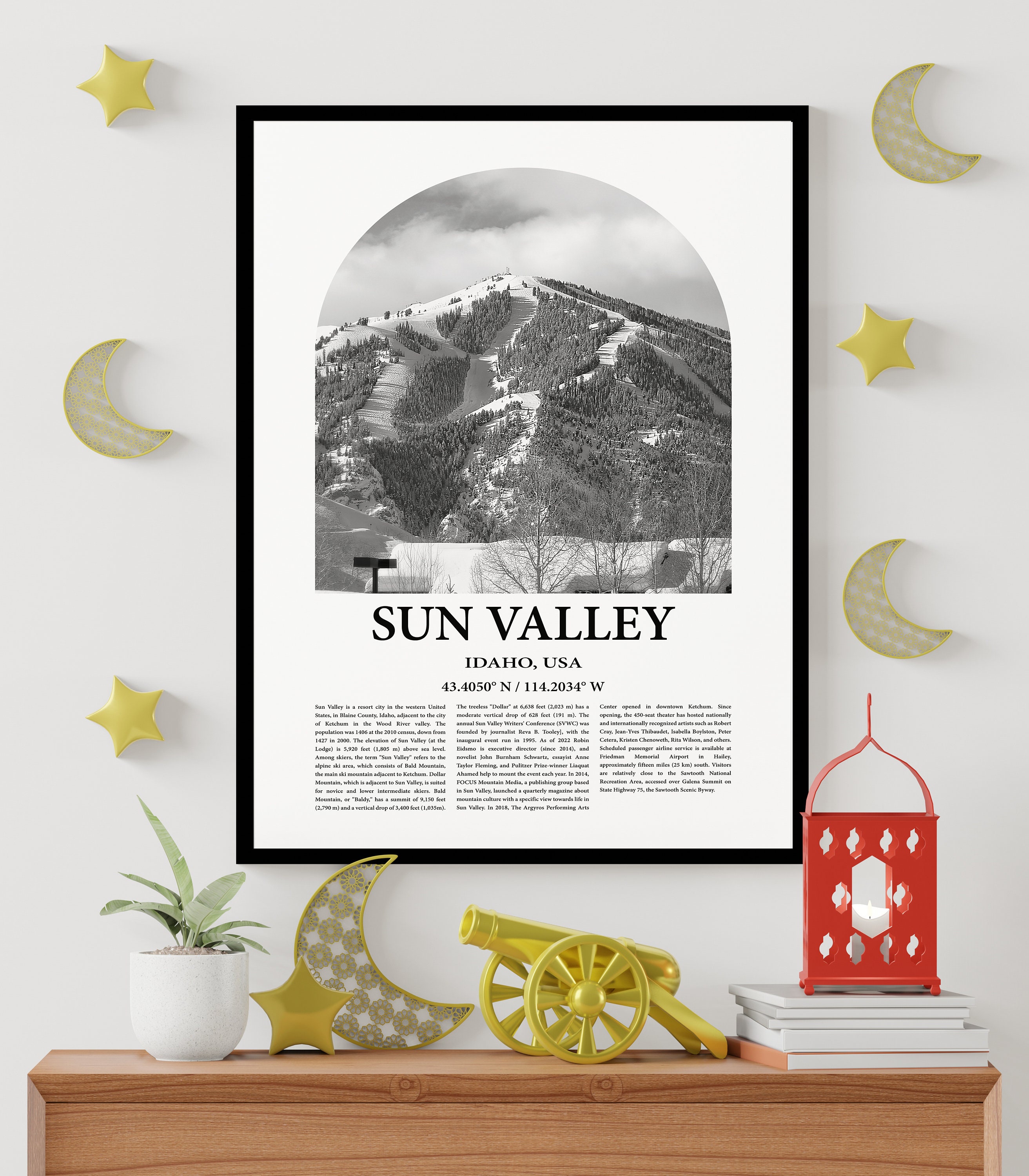 Sun Valley Poster Inspired Newspaper, Sun Valley Black and White Travel ...