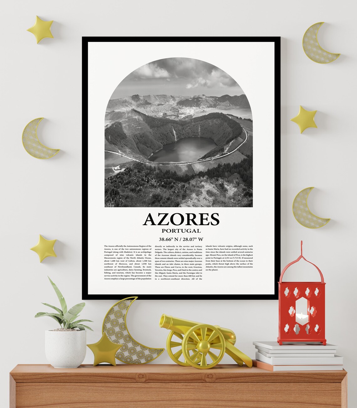 Azores Poster Azores Art Print Azores Travel Print Black & - Etsy