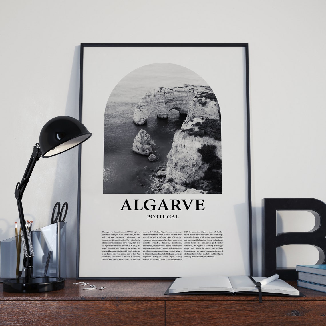 Algarve Poster Algarve Art Print Algarve Travel Print Black - Etsy