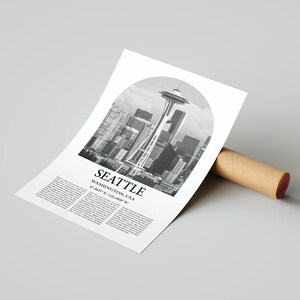 Seattle Poster Inspired Newspaper Seattle Print Seattle - Etsy
