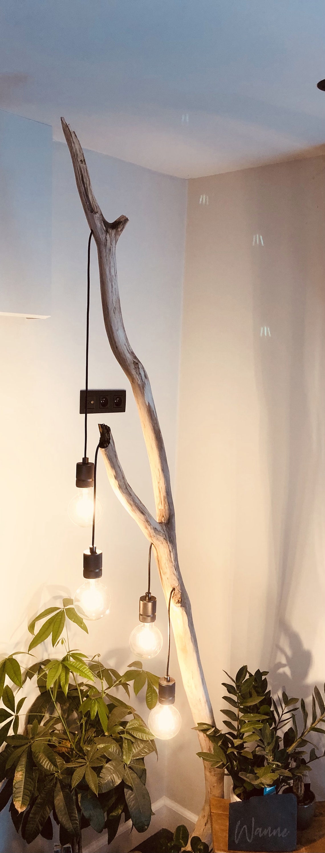 Wooden Lamp, Oak Wood Lamp, Floor Lamp From an Old Oak Branch, Floor ...