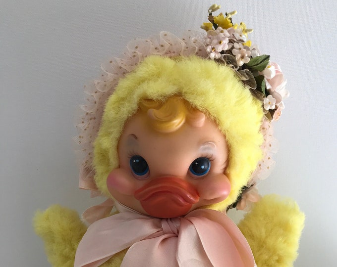 Vintage RUSHTON STAR CREATION 1950s Character Rubber Face Duck Yellow ...
