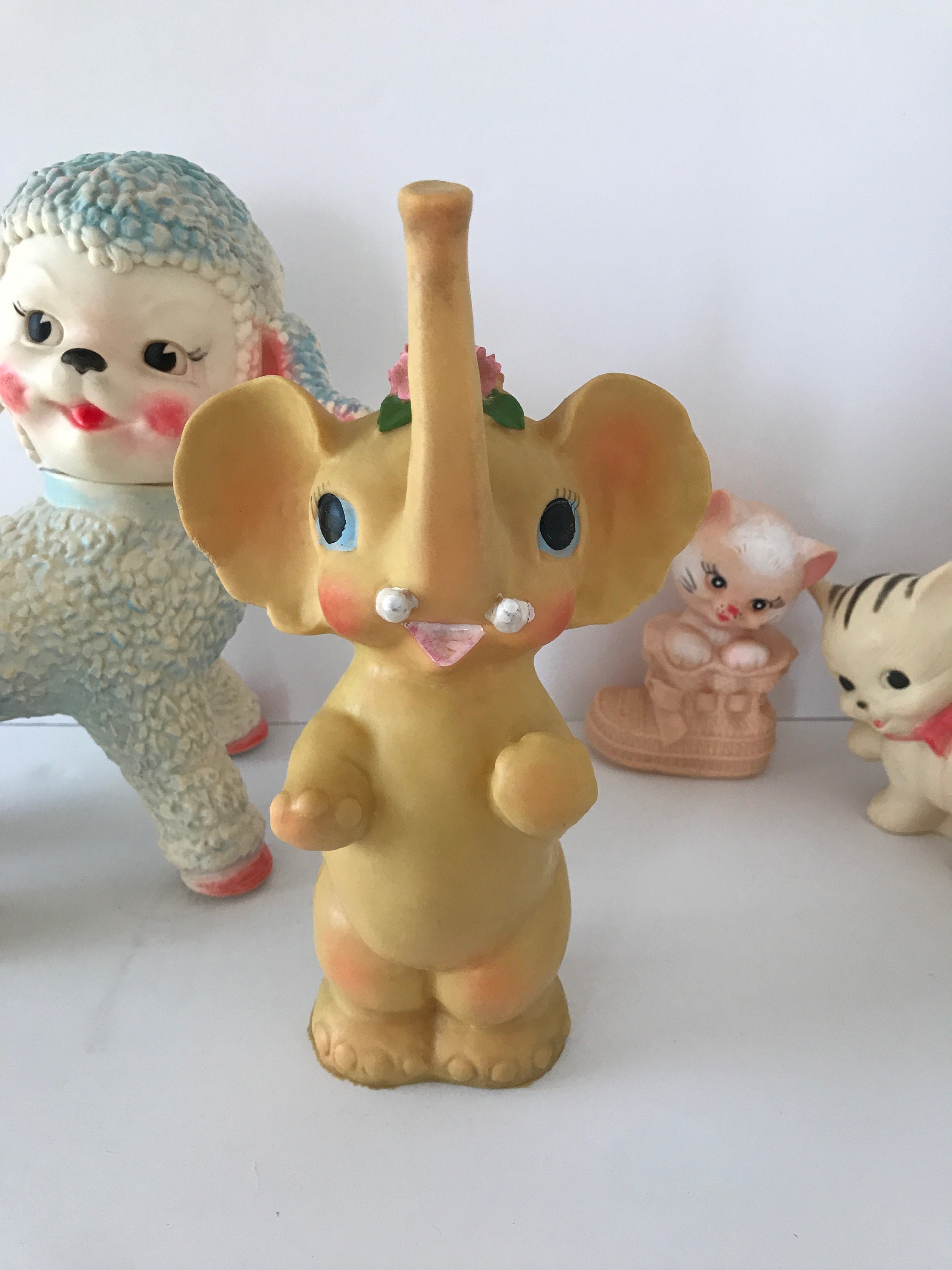 Vintage 1960s Baby Character Face ELEPHANT Rubber Squeak Toy SO CUTE - Etsy