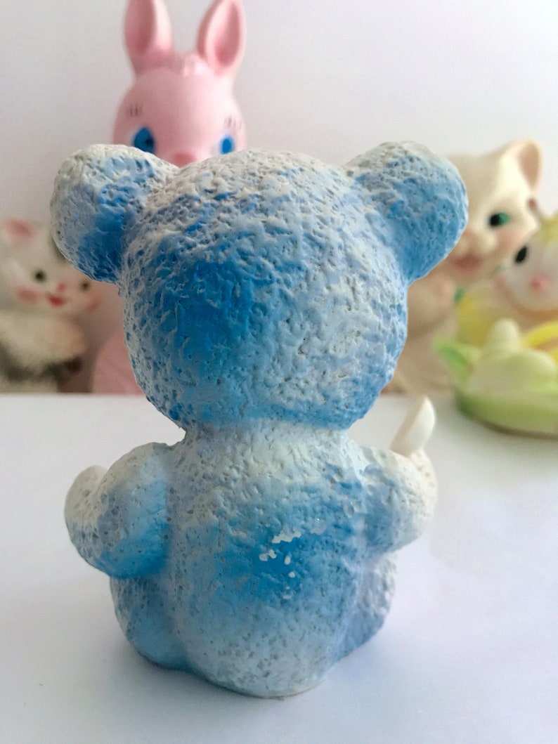 Vintage Rubber Squeak Toy BLUE BABY BEAR With Bowl & Spoon - Etsy