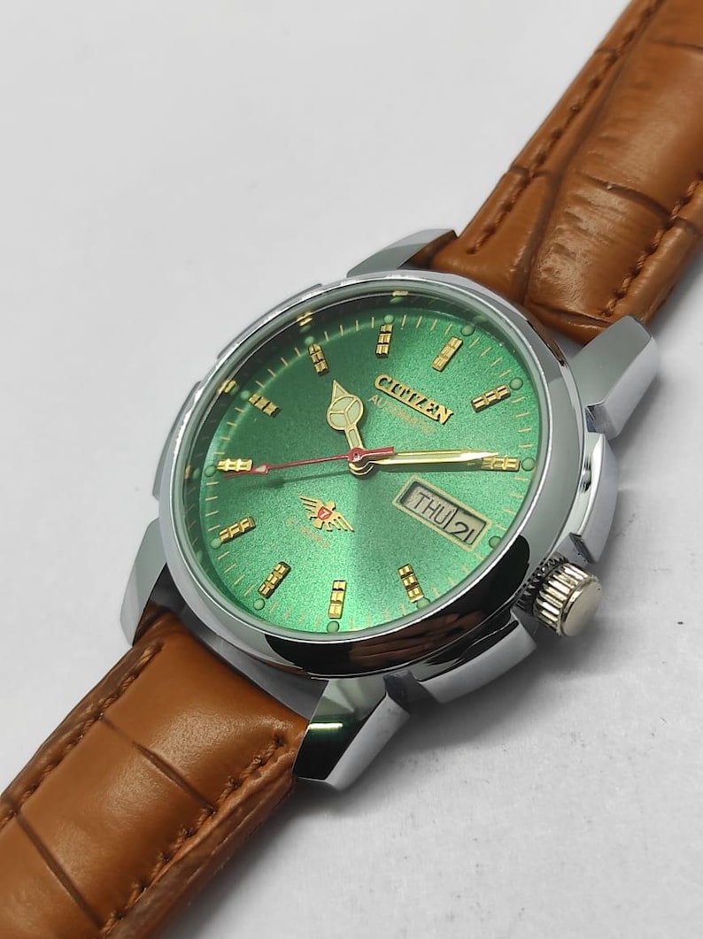 Vintage Citizen Automatic Green Dial Stainless Steel Day/date Men's ...