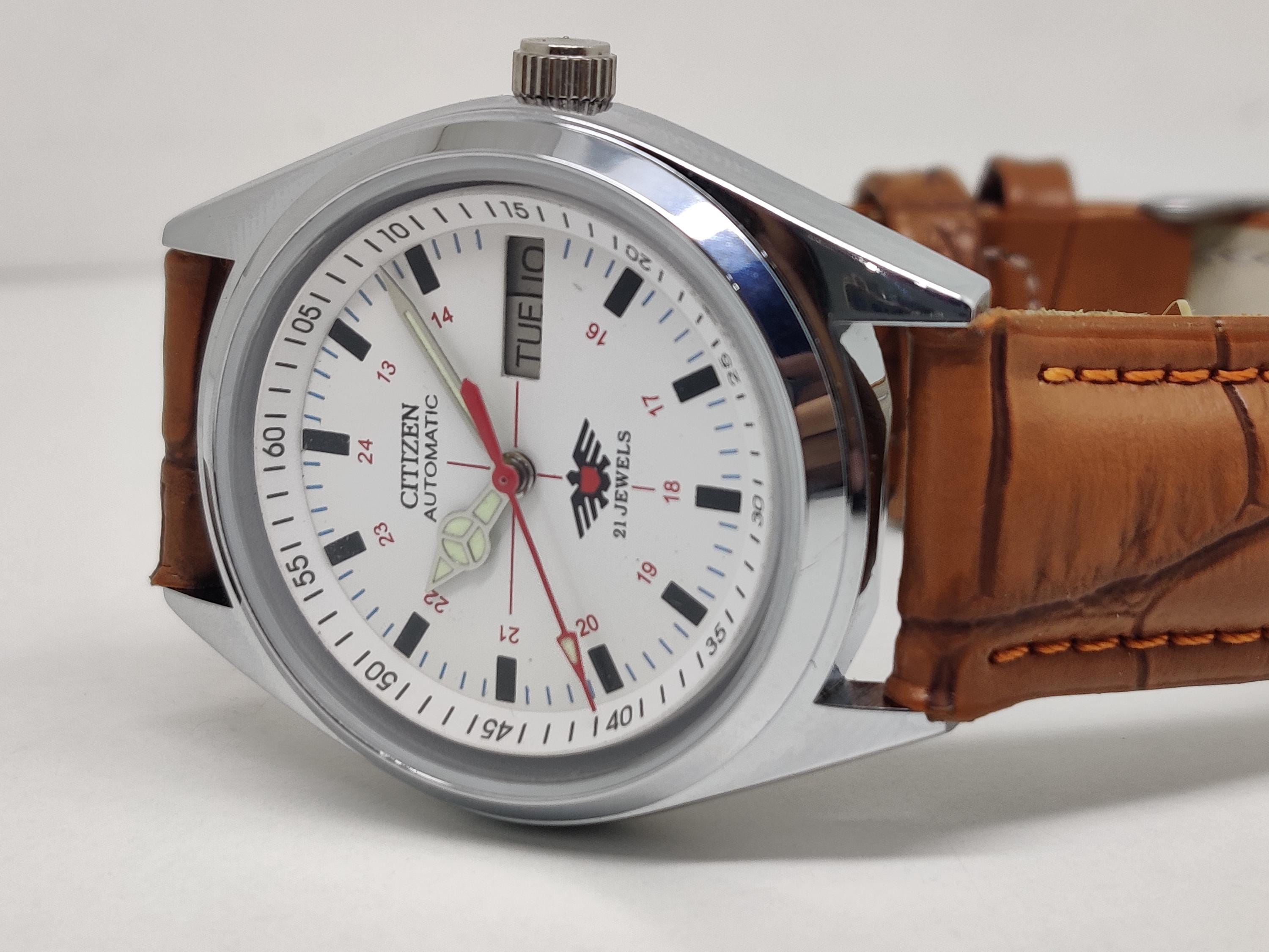 Citizen Automatic White Dial Day/date 21 Jewels Stainless Steel Men's ...