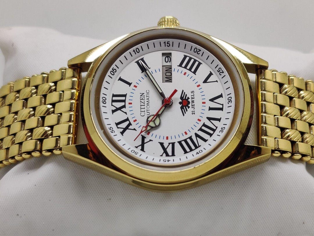 Citizen Automatic White Dial Day/date 21 Jewels Stainless Steel Men's ...