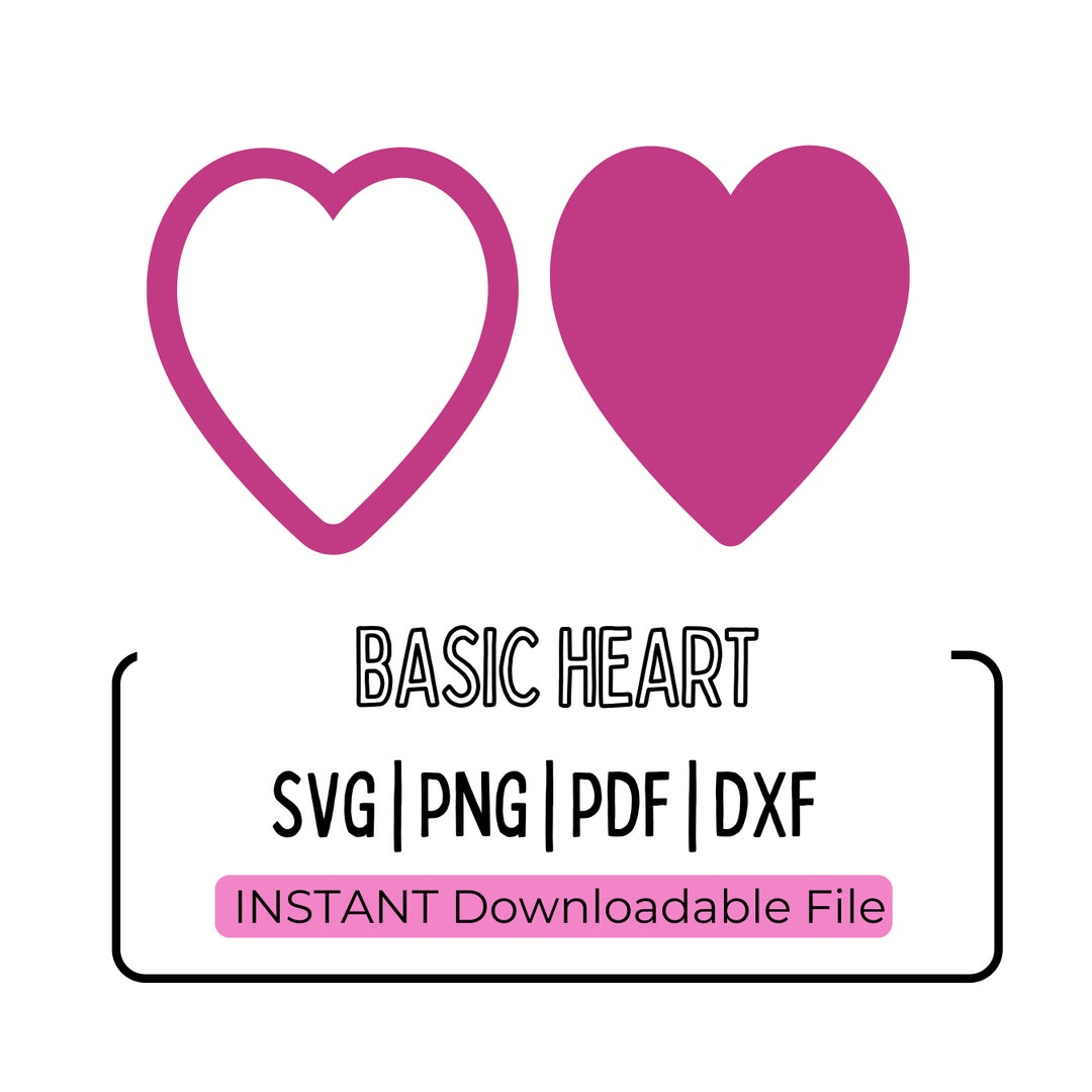 BASIC HEARTS SVG Hearts Svg Bundle, Heart Outline Svg, Heart Cut Files ...