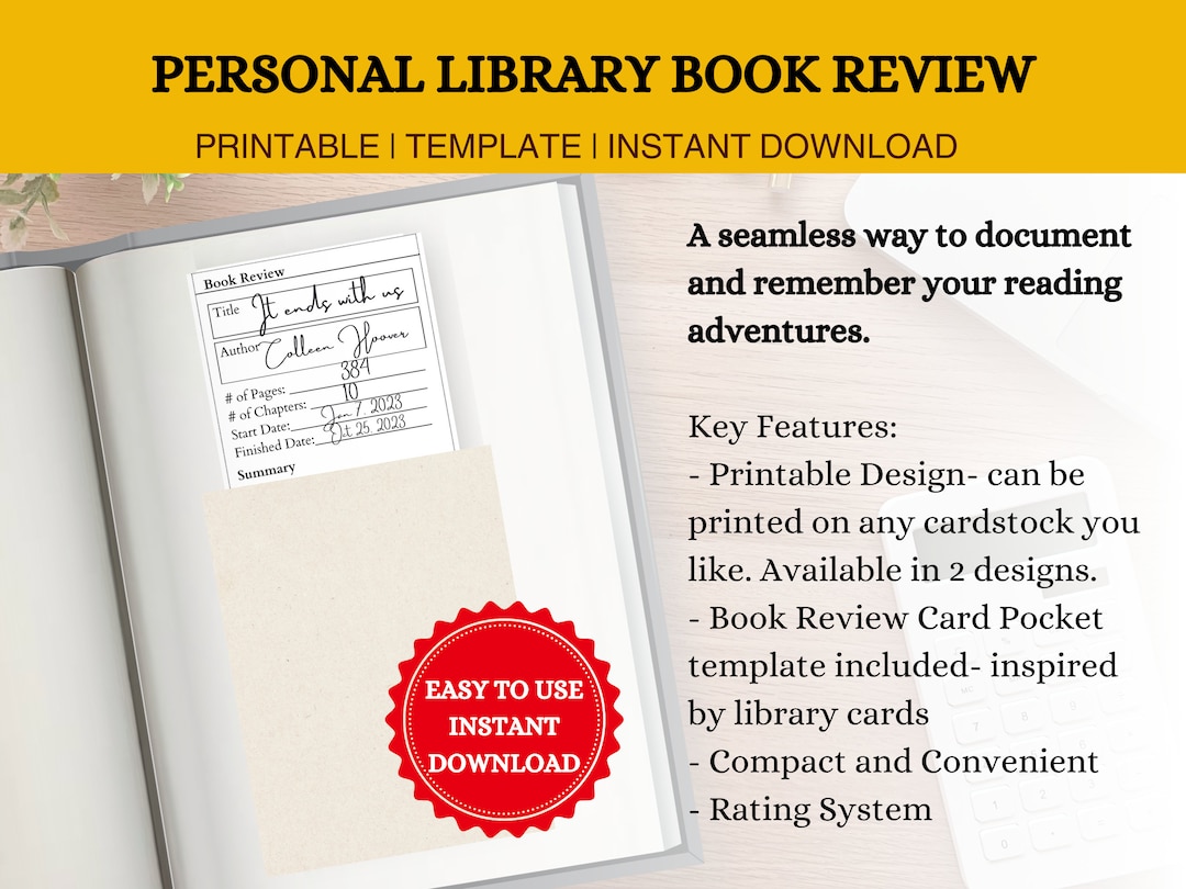 Printable Book Review Bookmark, Bookmark, Book Review, Booktok, Bookish ...