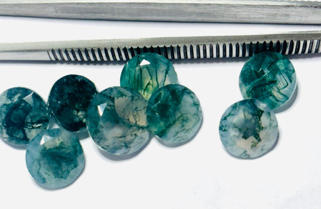 Faceted Round Green Tree Moss Agate Gemstone (3-25 Mm) - Etsy