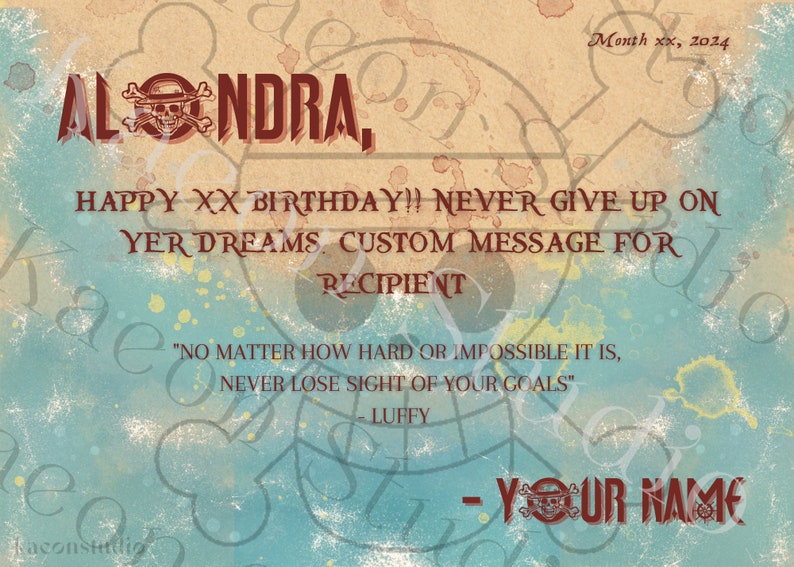 One Piece Birthday Card - Etsy