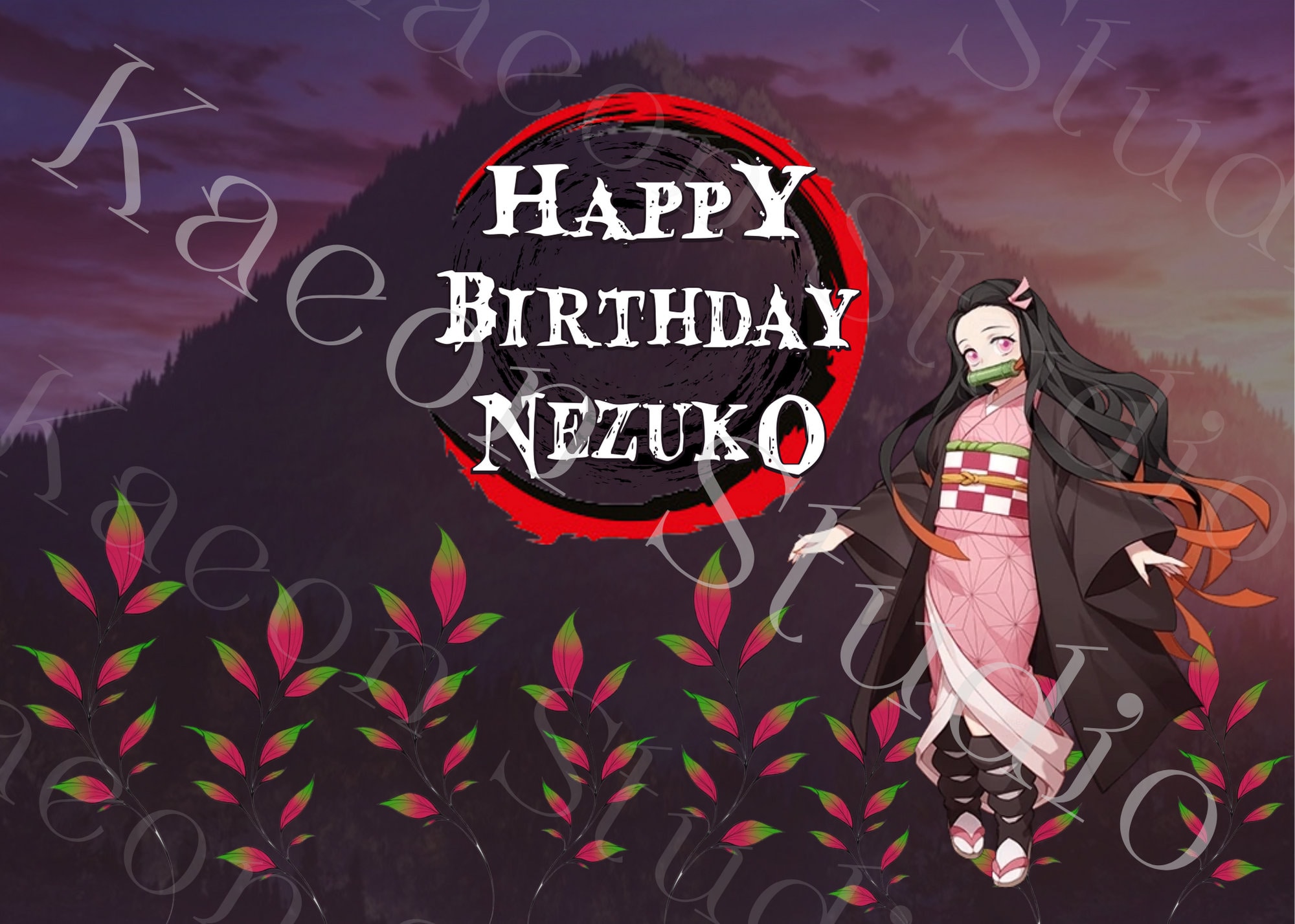 Demon Slayer - Nezuko Birthday Card - Etsy