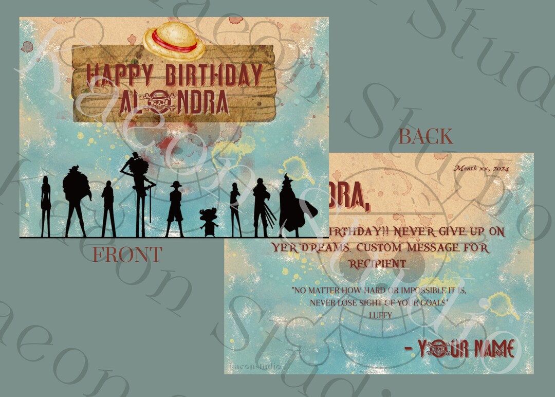One Piece Birthday Card - Etsy