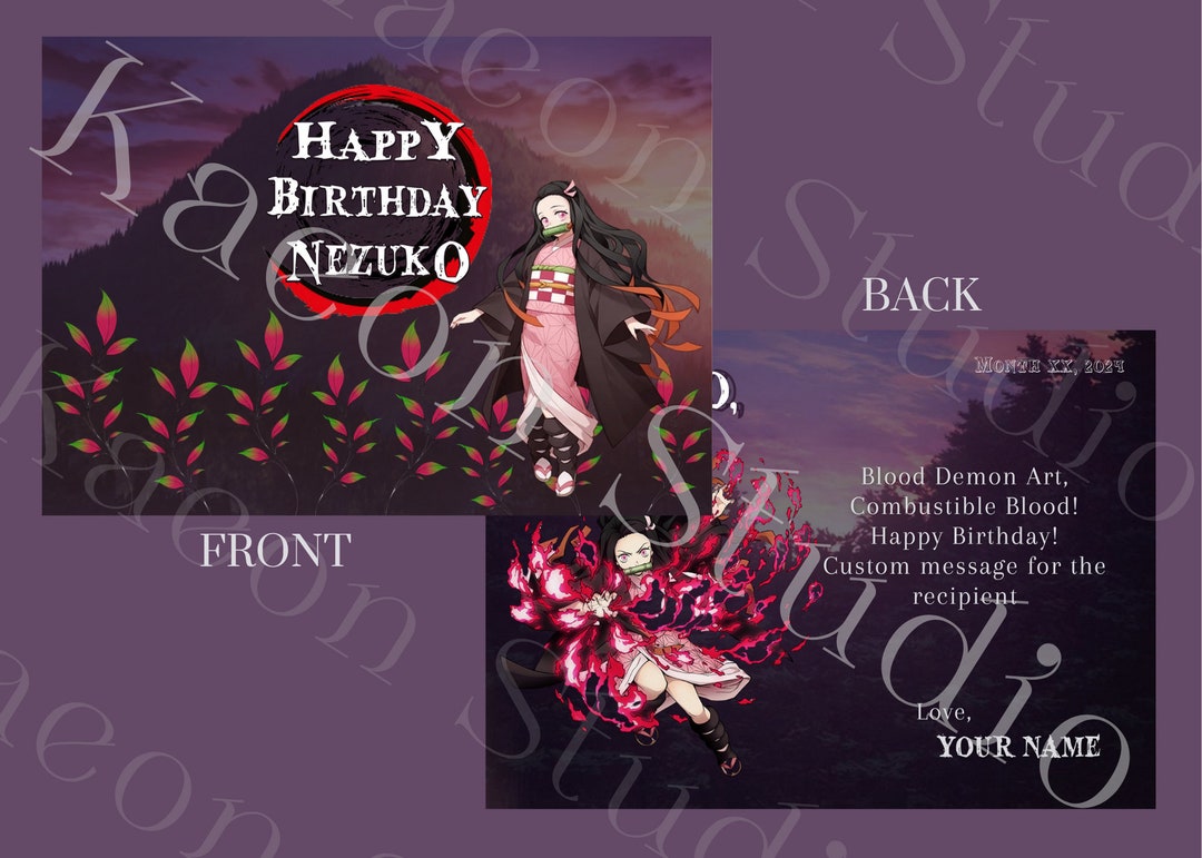 Demon Slayer - Nezuko Birthday Card - Etsy