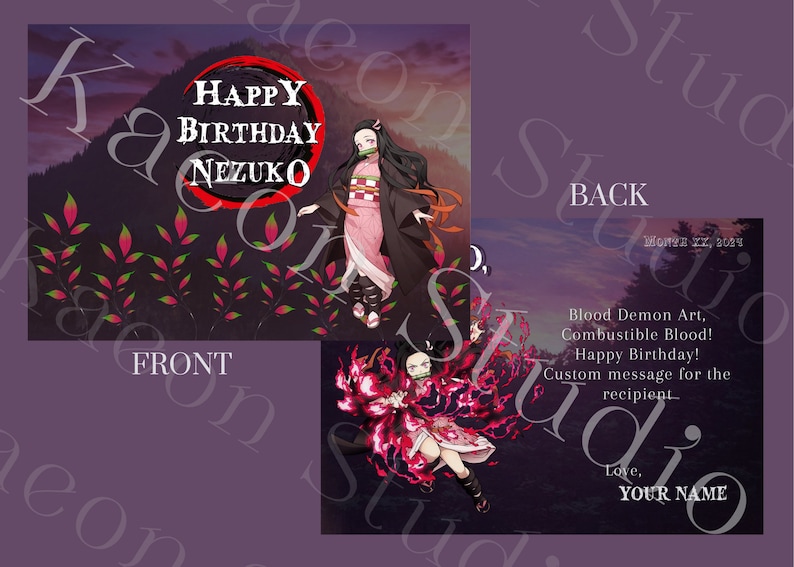 Demon Slayer - Nezuko Birthday Card - Etsy