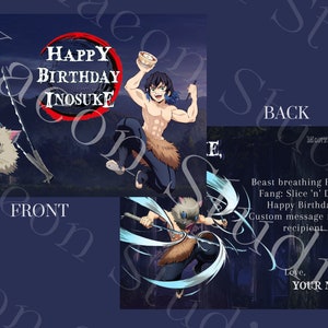 Demon Slayer - Inosuke Birthday Card - Etsy