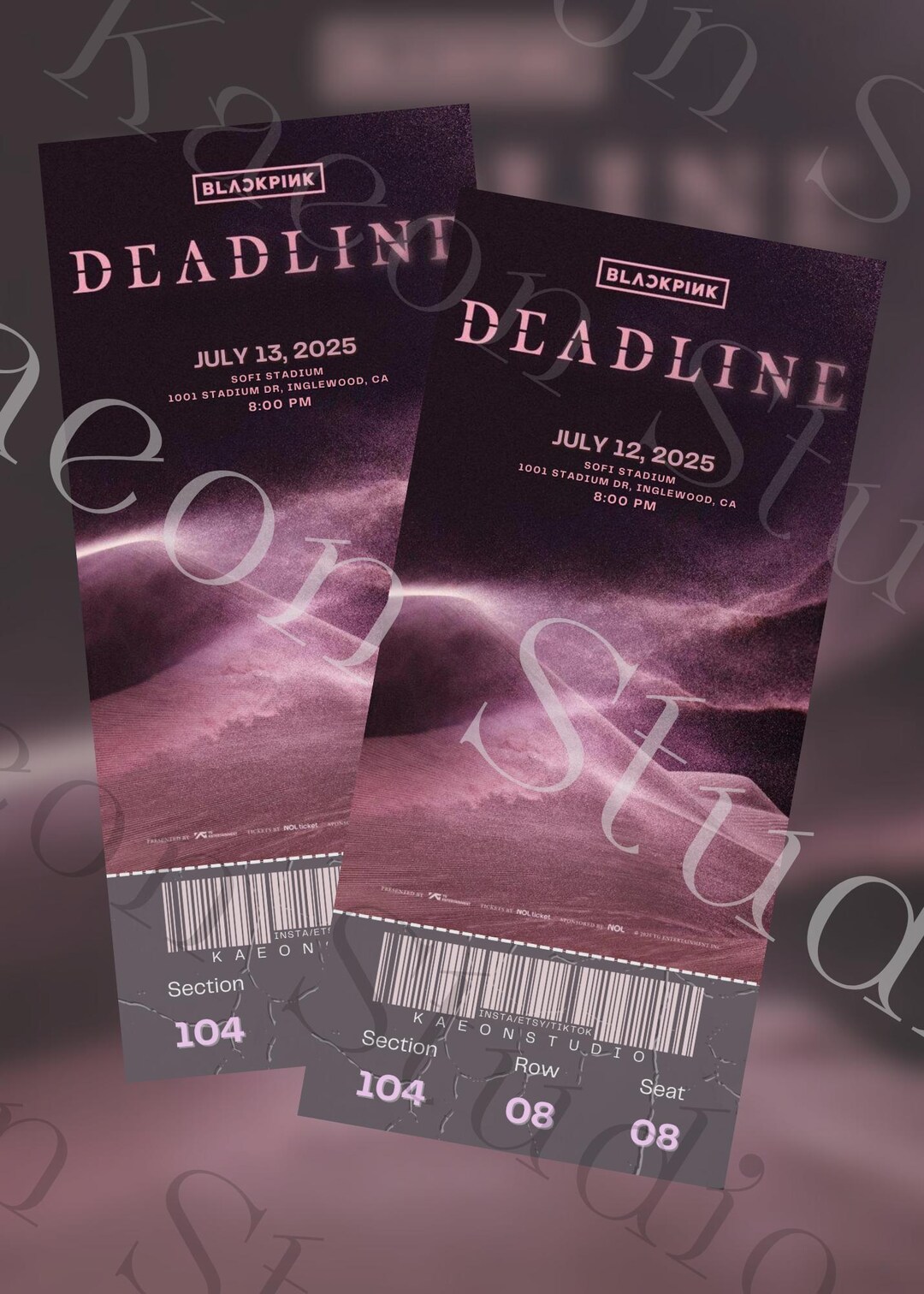 Blackpink "deadline" World Tour Ticket Momentos | Souvenir | Keepsake ...