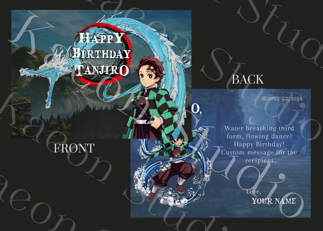 Demon Slayer - Tanjiro Birthday Card - Etsy