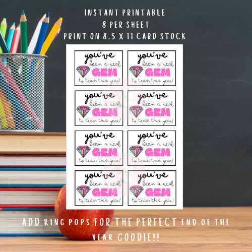 End of the School Year Candy Gift Tag Student Gift Graduation Gift Tag ...