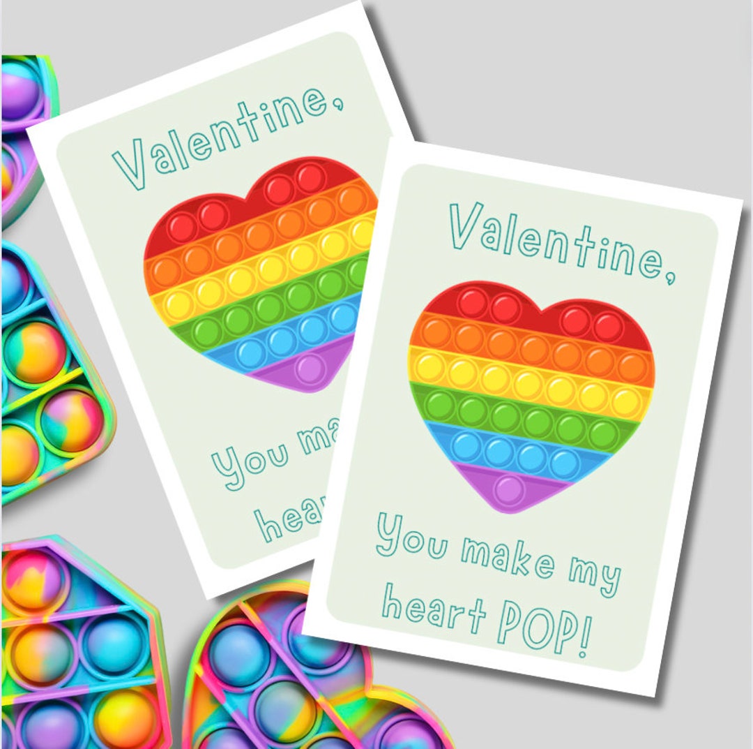 Pop It Valentine's Day Instant Download Printable Classroom Party Gift ...