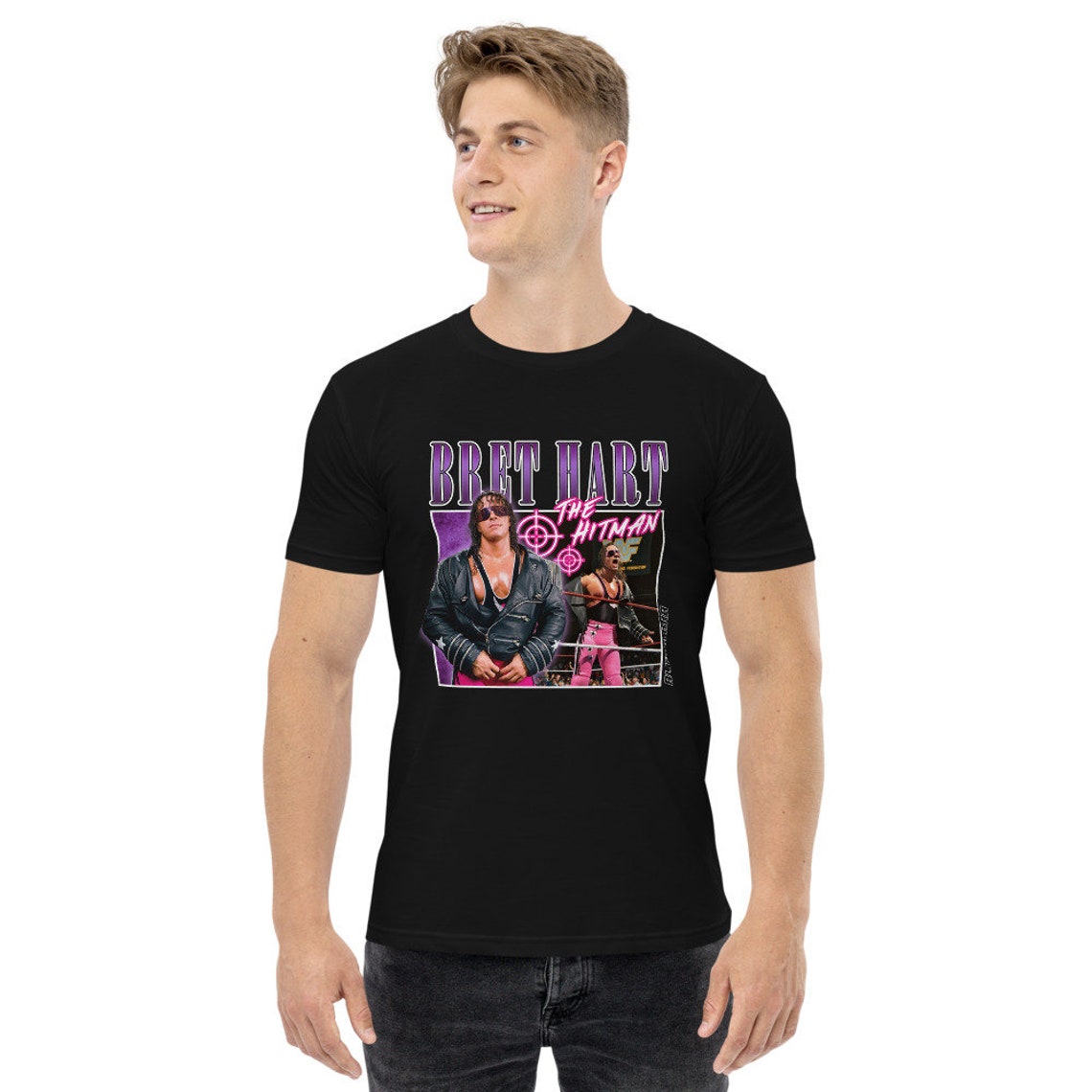 Bret Hart Shirt Sizes S to 3XL 100% Cotton Black or - Etsy