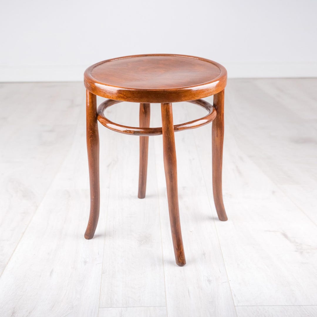 Thonet Stool/ Vintage Thonet Chairs/ Thonet Upholstered Stool/ Thonet ...