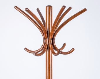 Antique Thonet Coat Rack/ Bentwood Wall Hooks/ Vintage Bent Wood Coat ...
