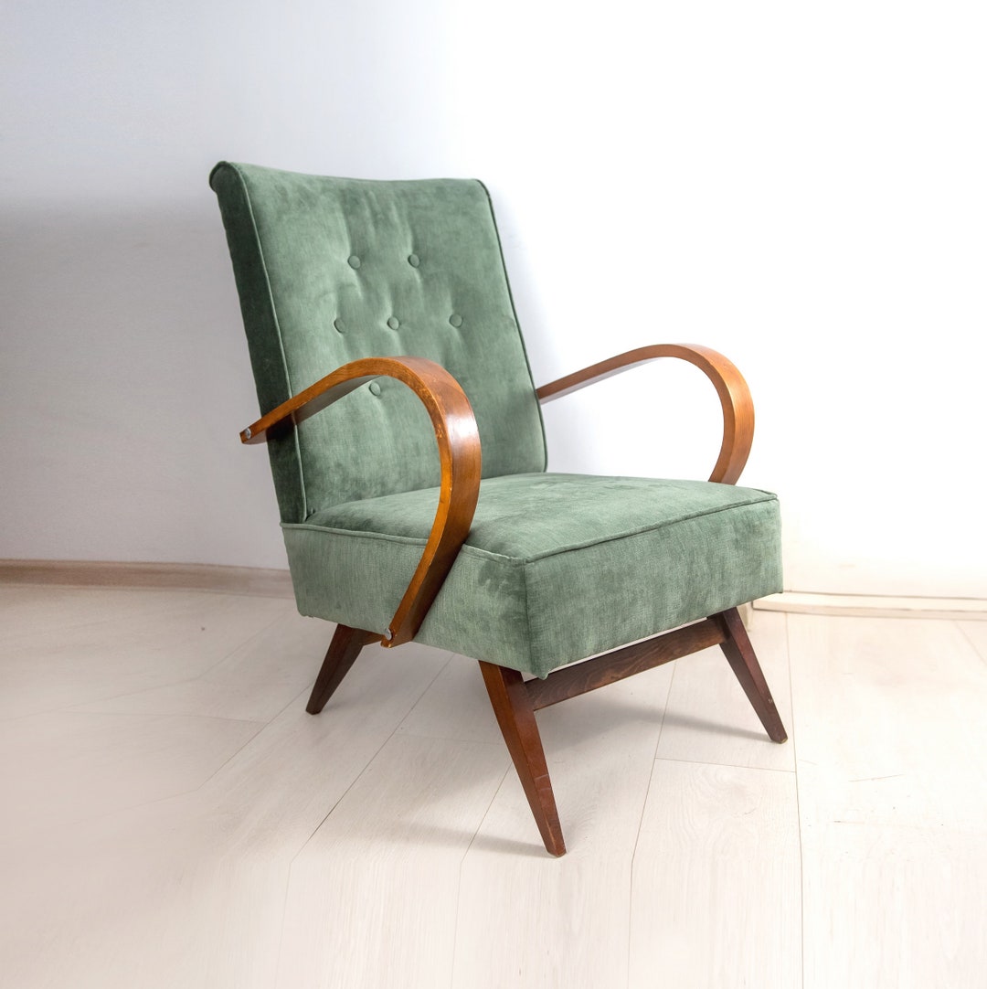 Mid Century Armchair/ Halabala Lounge Chair/ Mid Century Arm Chair/art ...