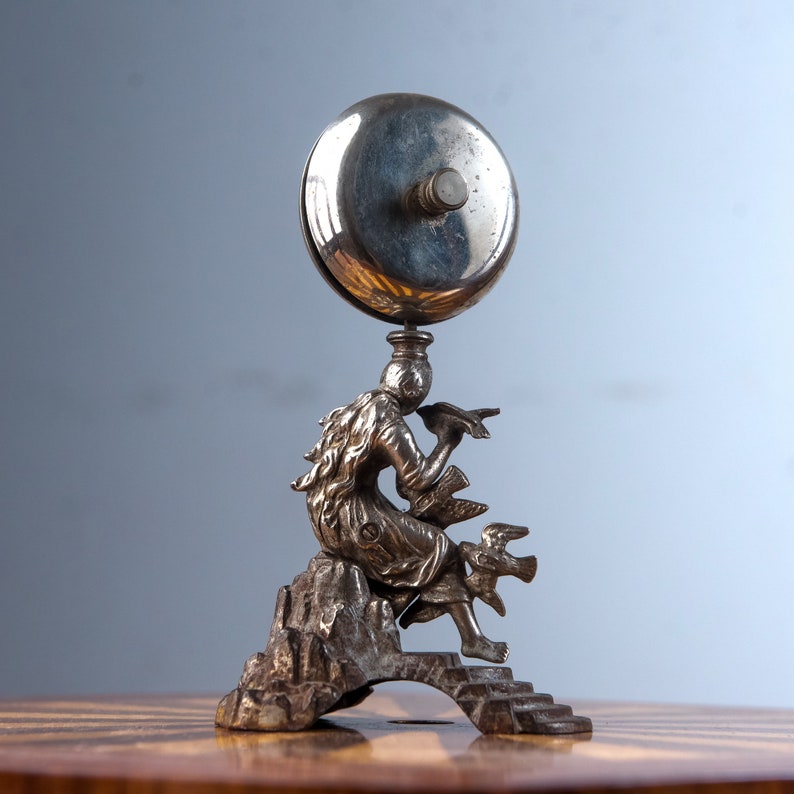 RARE Antique Hotel Bell/ Antique Desk Bell/ Front Desk Bell/ Desk Bell ...