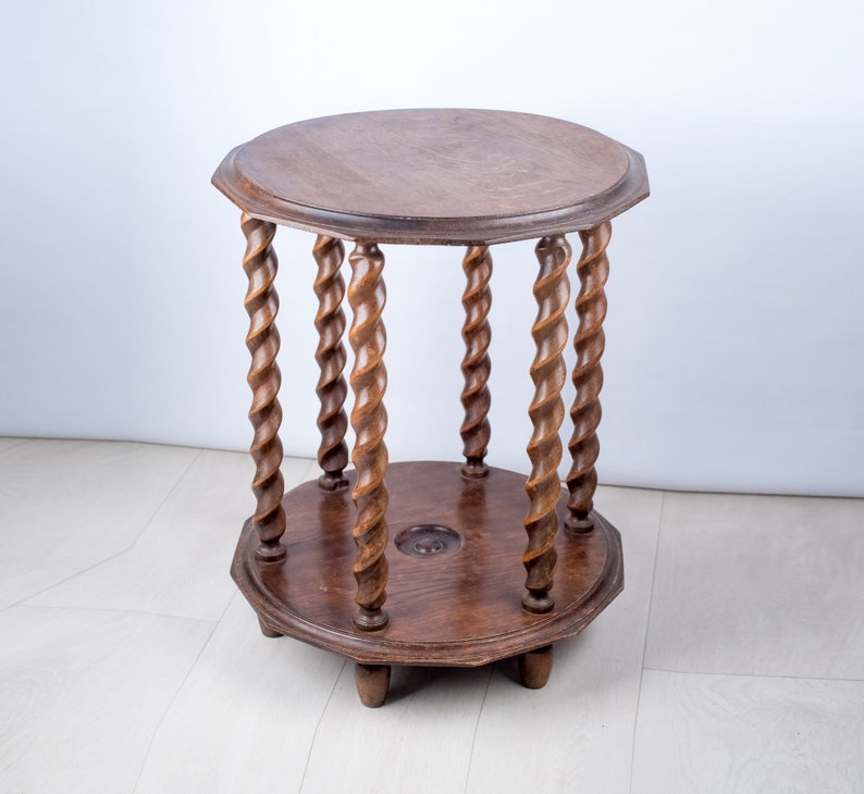 Barley Twist Table/ Barley Twist Table Legs/ Art Deco Table Vintage/ Barley Twist Pedestal ...