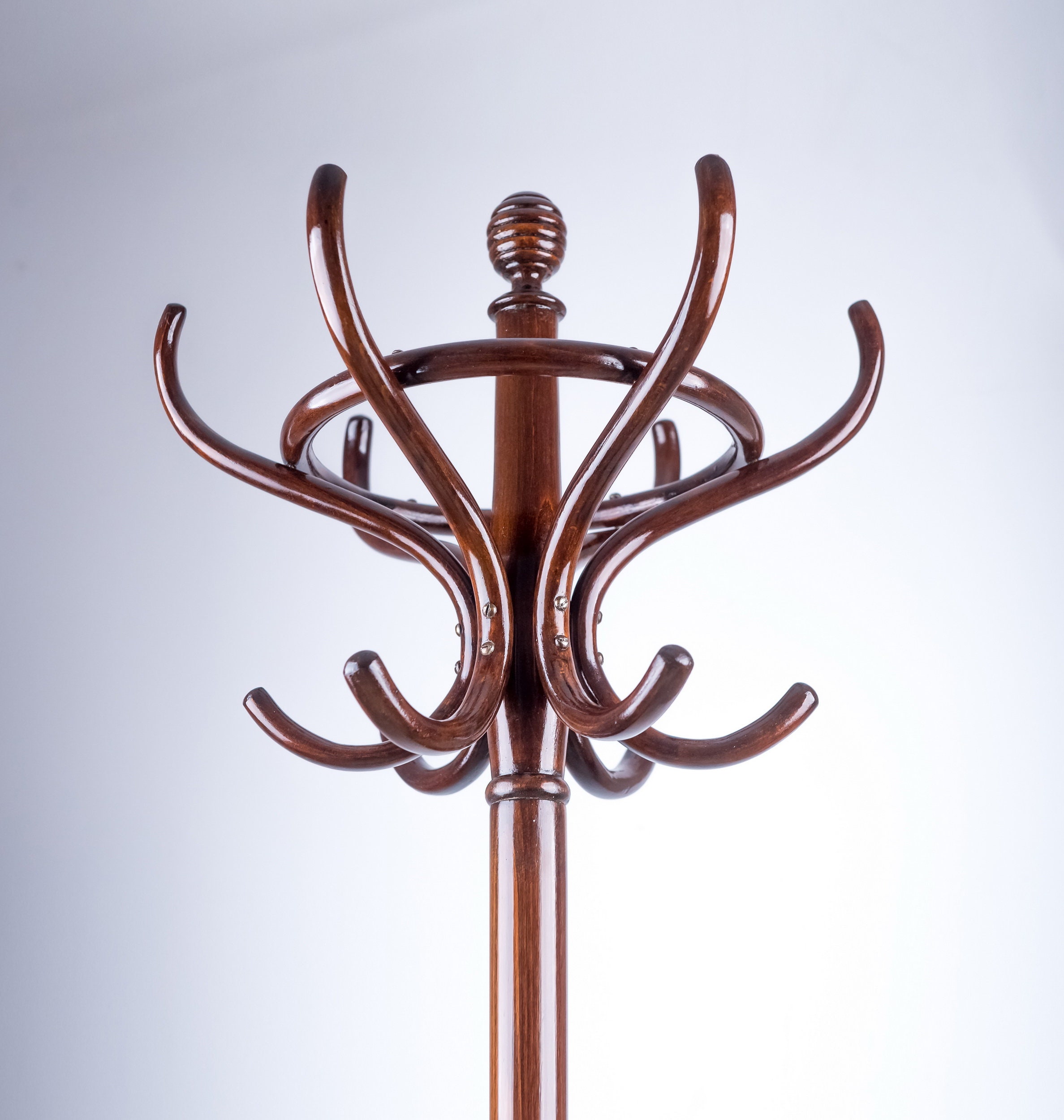 Antique Thonet Coat Rack/ Bentwood Wall Hooks/ Vintage Bent Wood Coat ...