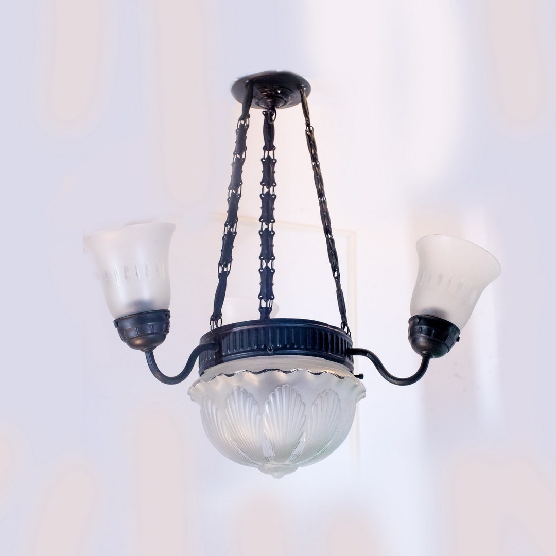 Ceiling Light Art Deco/ Art Nouveau Ceiling Light/ Art Deco Ceiling ...