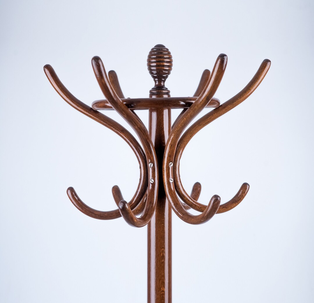 Vintage Bent Wood Coat Rack/ Antique Thonet Coat Rack/ Standing Coat ...