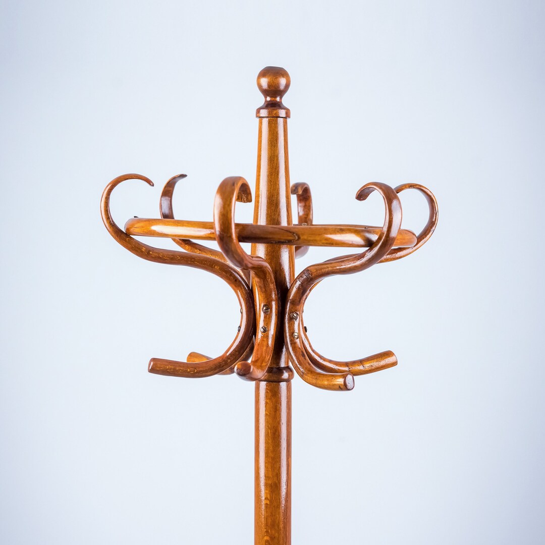 Antique Thonet Coat Rack/ Bentwood Wall Hooks/ Vintage Bent Wood Coat ...