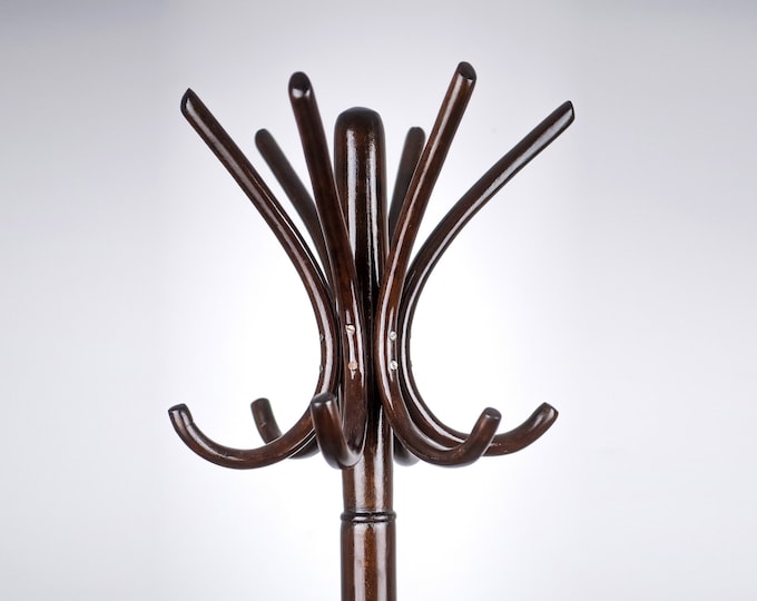 Standing Coat Rack Vintage/ Vintage Bent Wood Coat Rack/ Antique Thonet ...