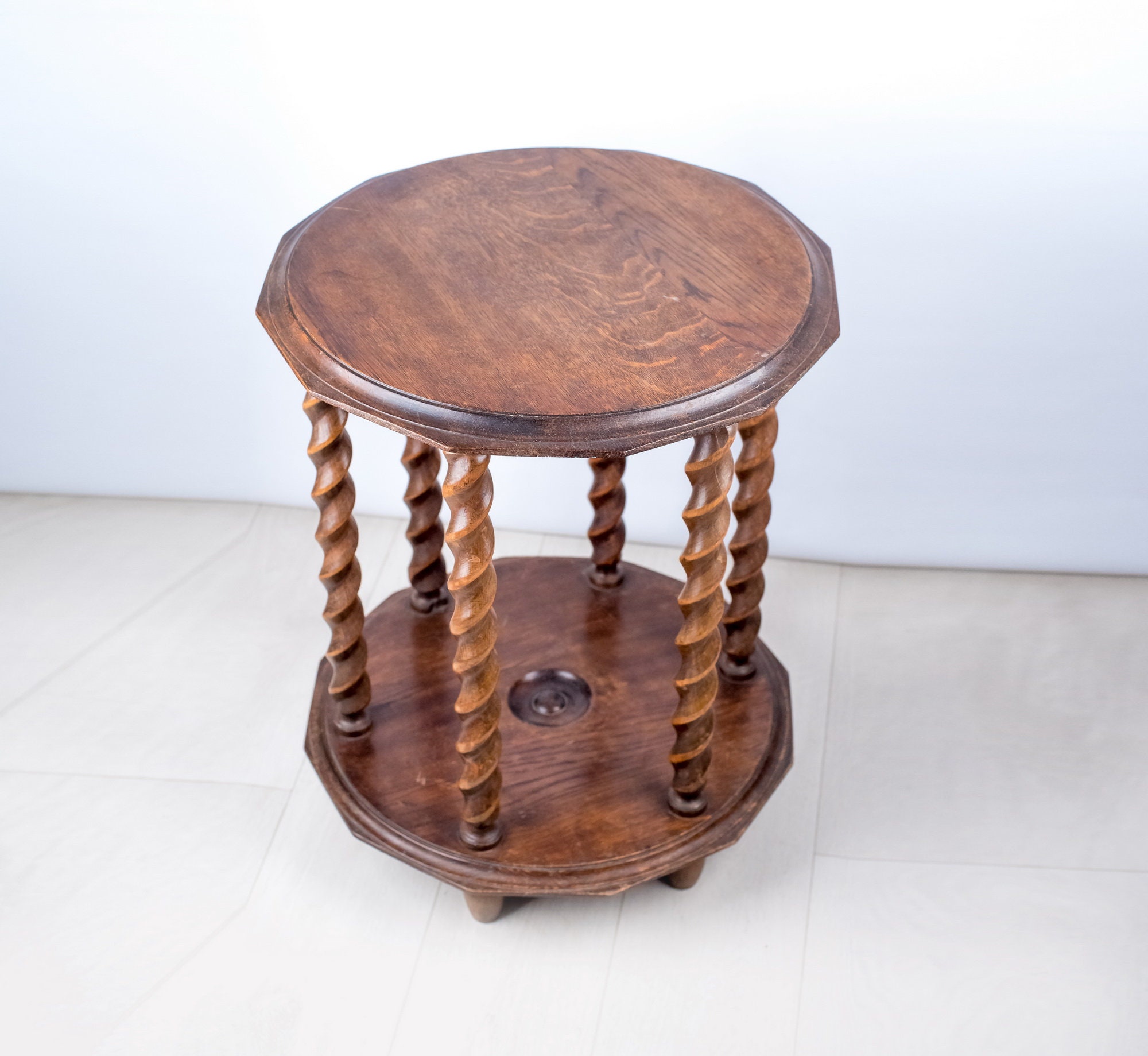 Barley Twist Table/ Barley Twist Table Legs/ Art Deco Table Vintage/ Barley Twist Pedestal ...